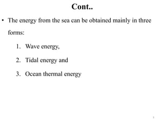 Ocean and Wave Energy or Ocean Power ConversionTechnologies | PPTX