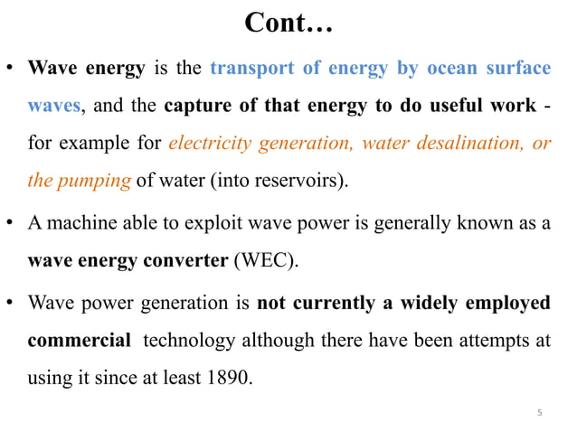 Ocean and Wave Energy or Ocean Power ConversionTechnologies | PPT
