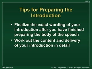 Chapter 9 - beginning & ending the speech | PPT
