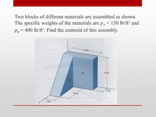Mechanics: Statics of Rigid Bodies: Center of Gravity and Centroid | PPTX
