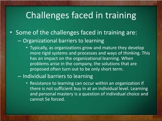 Challenges faced in Training | PPTX
