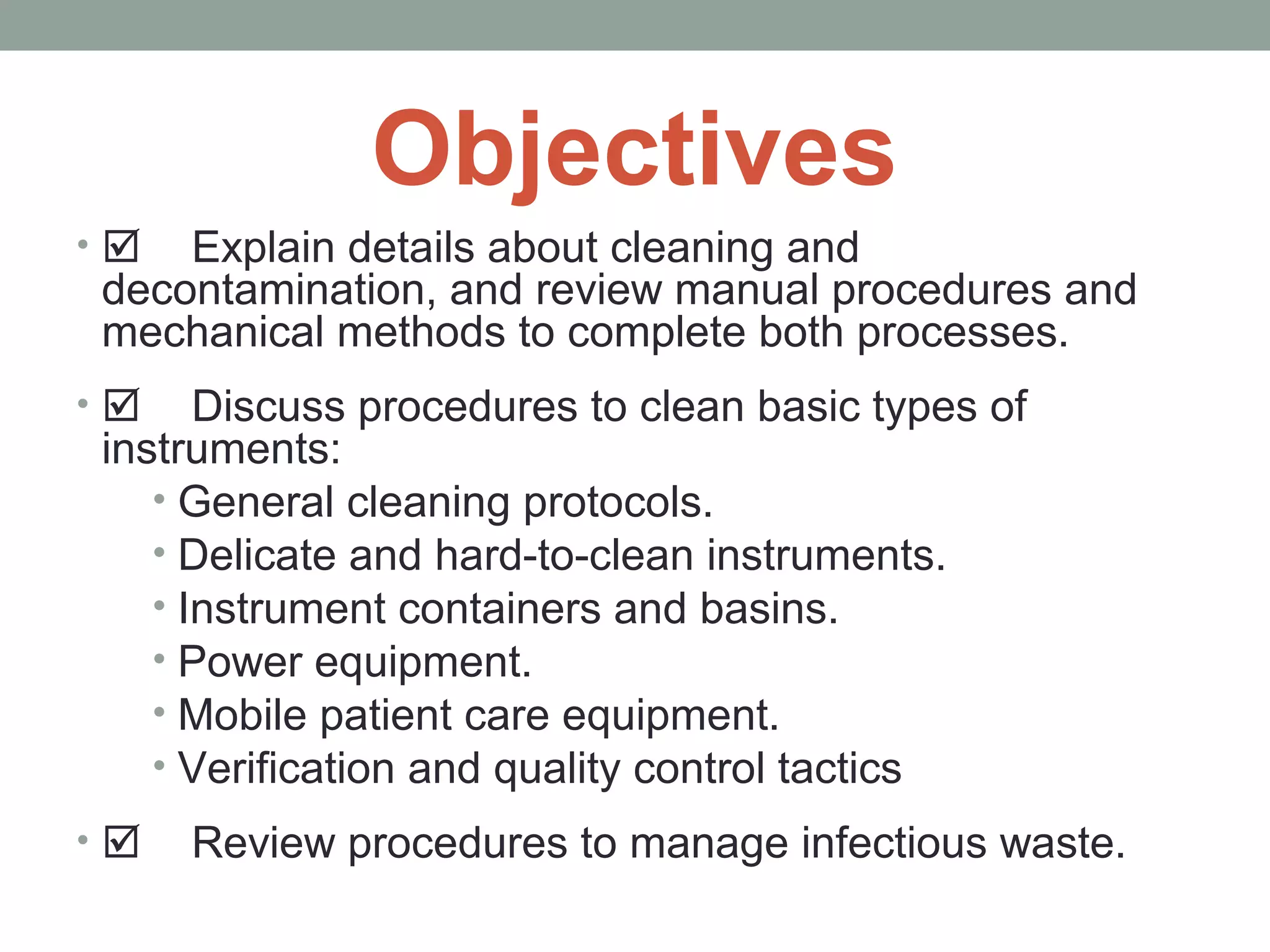 Chapter 9 cleaning and decontamination | PPT