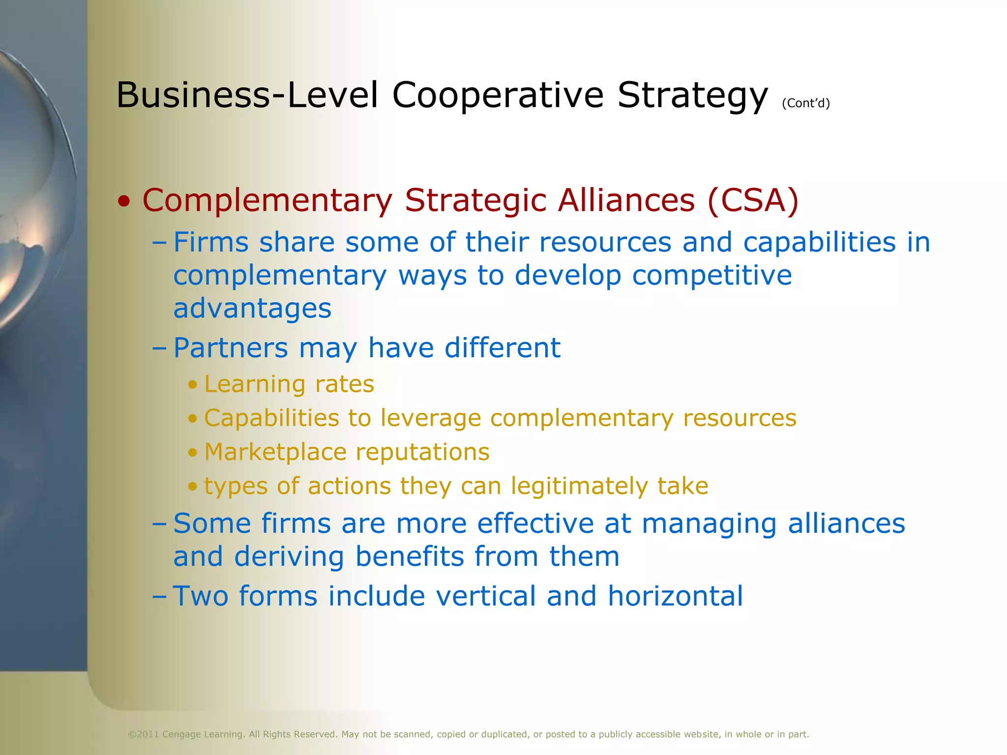Chapter 9 cooperative strategy | PDF
