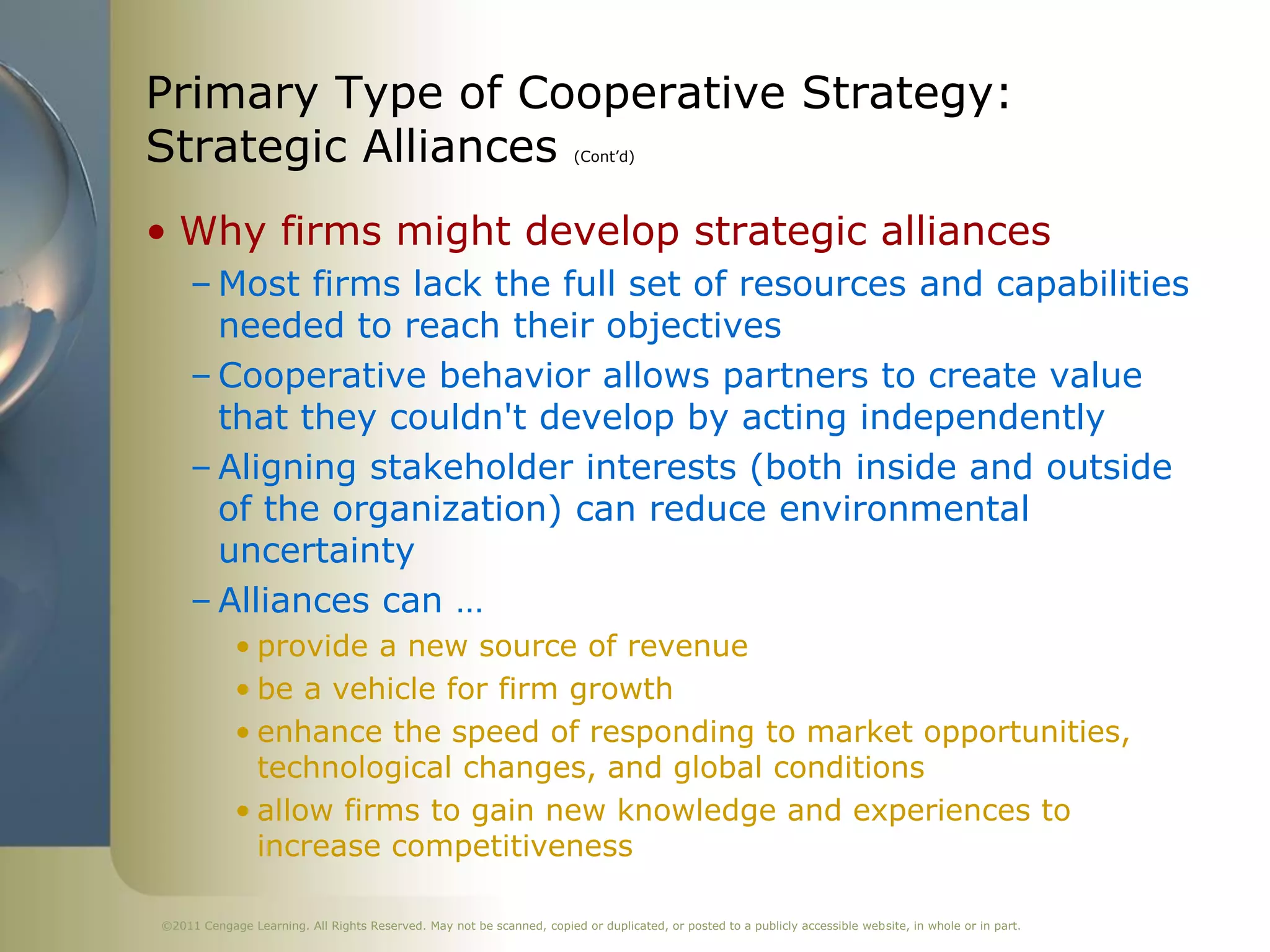 Chapter 9 cooperative strategy | PDF