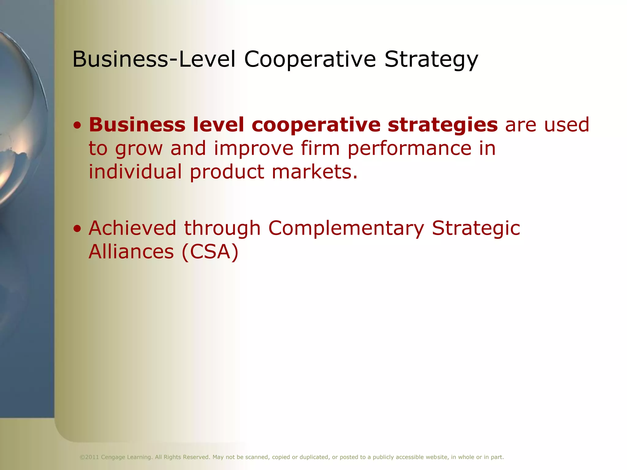 Chapter 9 cooperative strategy | PDF