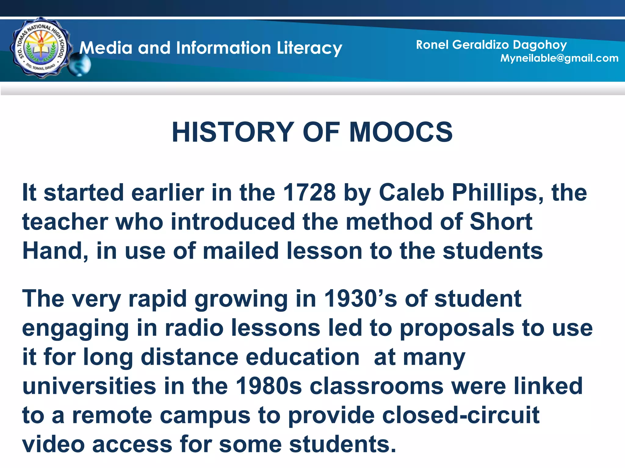 Massive Open Online Course (MOOC) | PPT