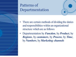 Departmentation in Management | PPTX