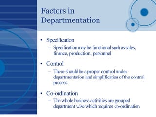 Departmentation in Management | PPTX