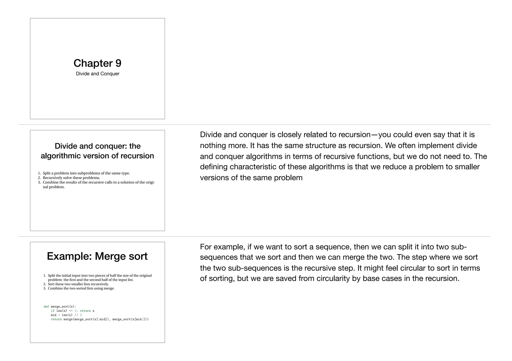 Chapter 9 divide and conquer handouts with notes | PDF