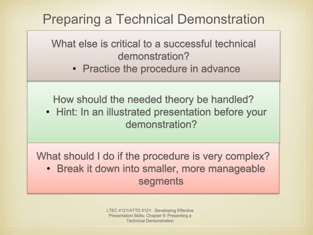 Chapter 9 - Presenting a Technical Demonstration | PPTX