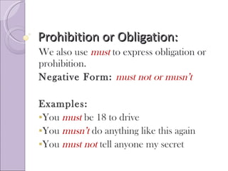 Chapter 9 modals part 1 | PPT