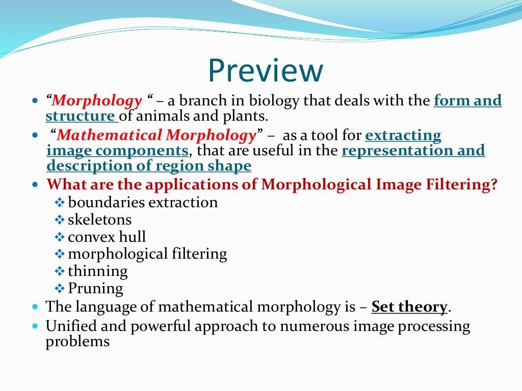 Chapter 9 Morphological Image Processing