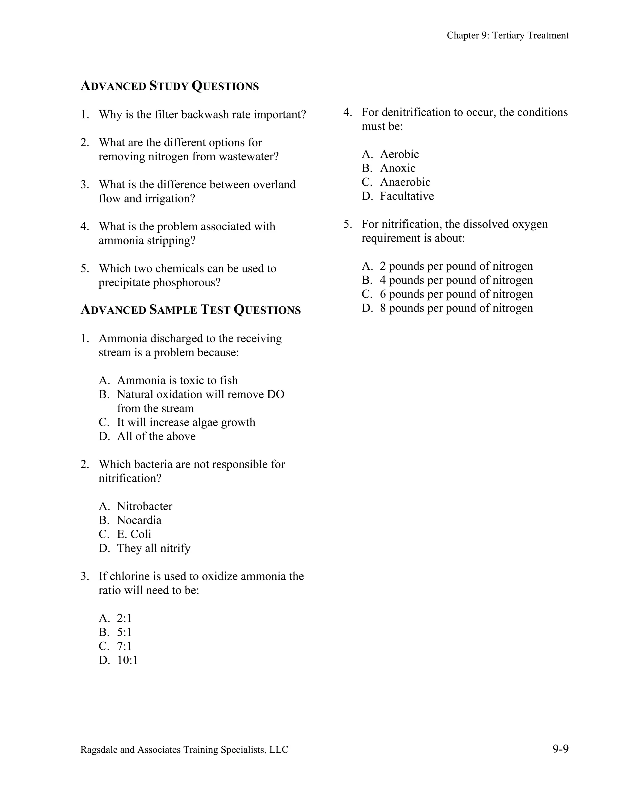 Chapter 9 tertiary treatment | PDF