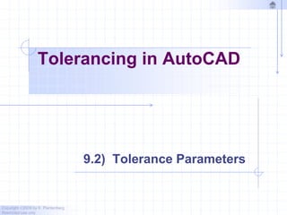 Chapter 9 tolerancing in auto cad 2010 | PPTX | Technology & Computing
