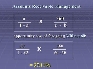 Chapter 9 & 10 accounts receivable and inventory management | PPTX