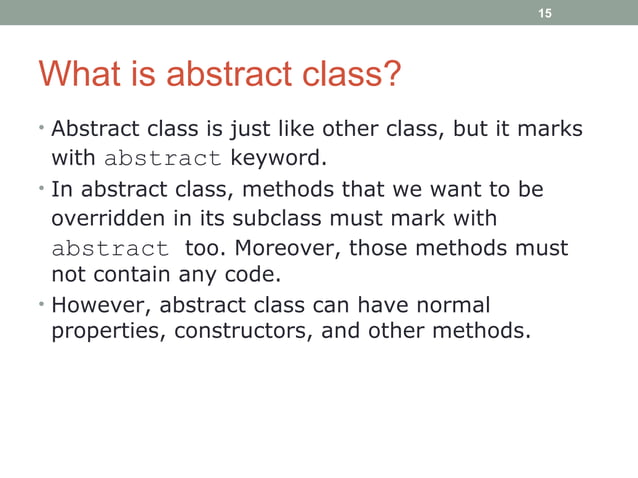 Java Programming Introduction To Abstract Class Ppt