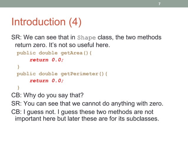 Java Programming Introduction To Abstract Class Ppt Free Download