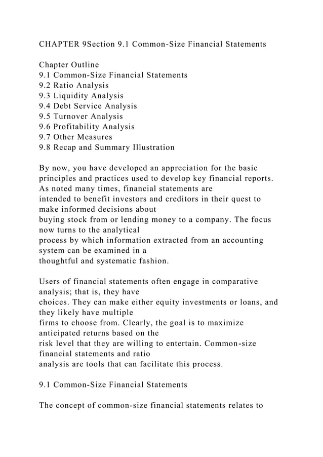 chapter 9Analysis Learning Goals• Convert financi.docx