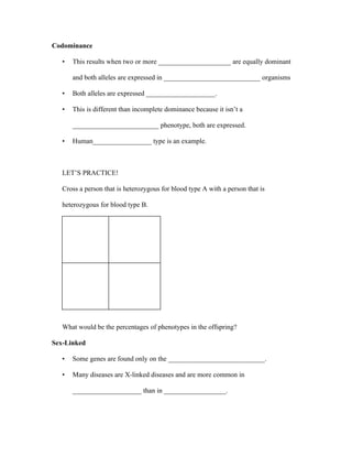 Chapter 9 And 12 Note Guide | DOC | Genetics | Science