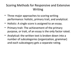 Chapter 9( assessing writing) | PPT