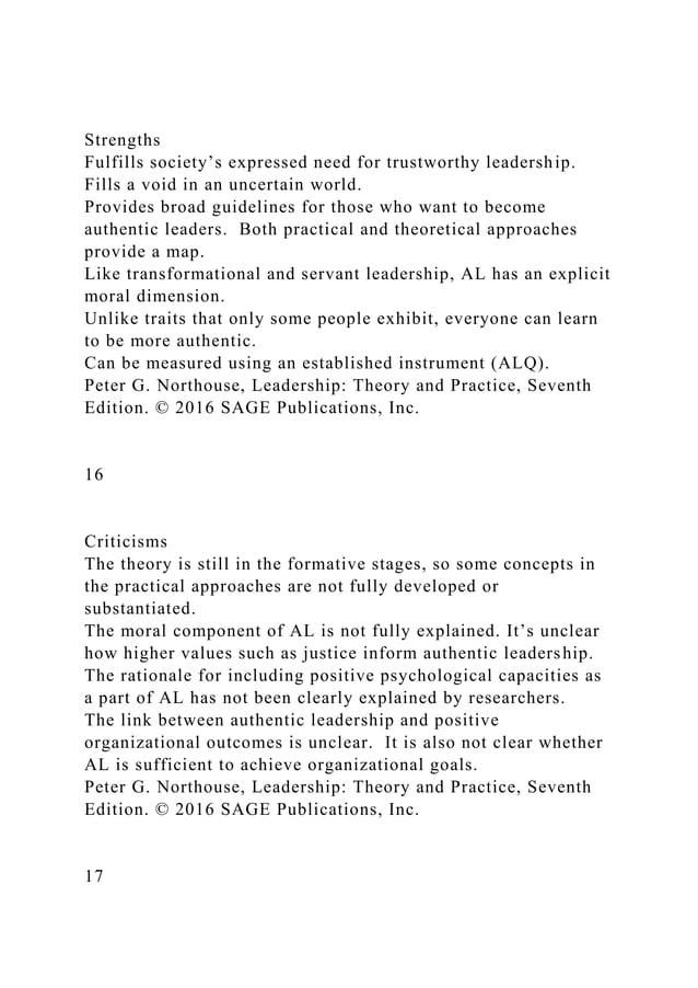 Chapter 9 Authentic Leadership1OverviewAuthentic .docx