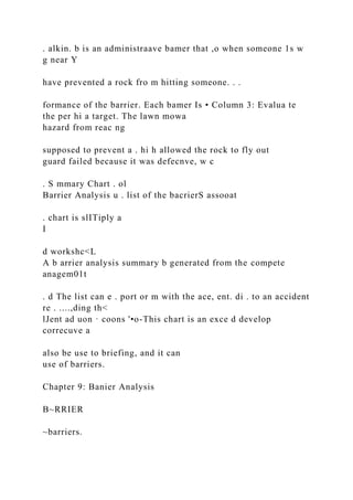 CHAPTER9 Barrier Analysis 0 ne of the most important p.docx