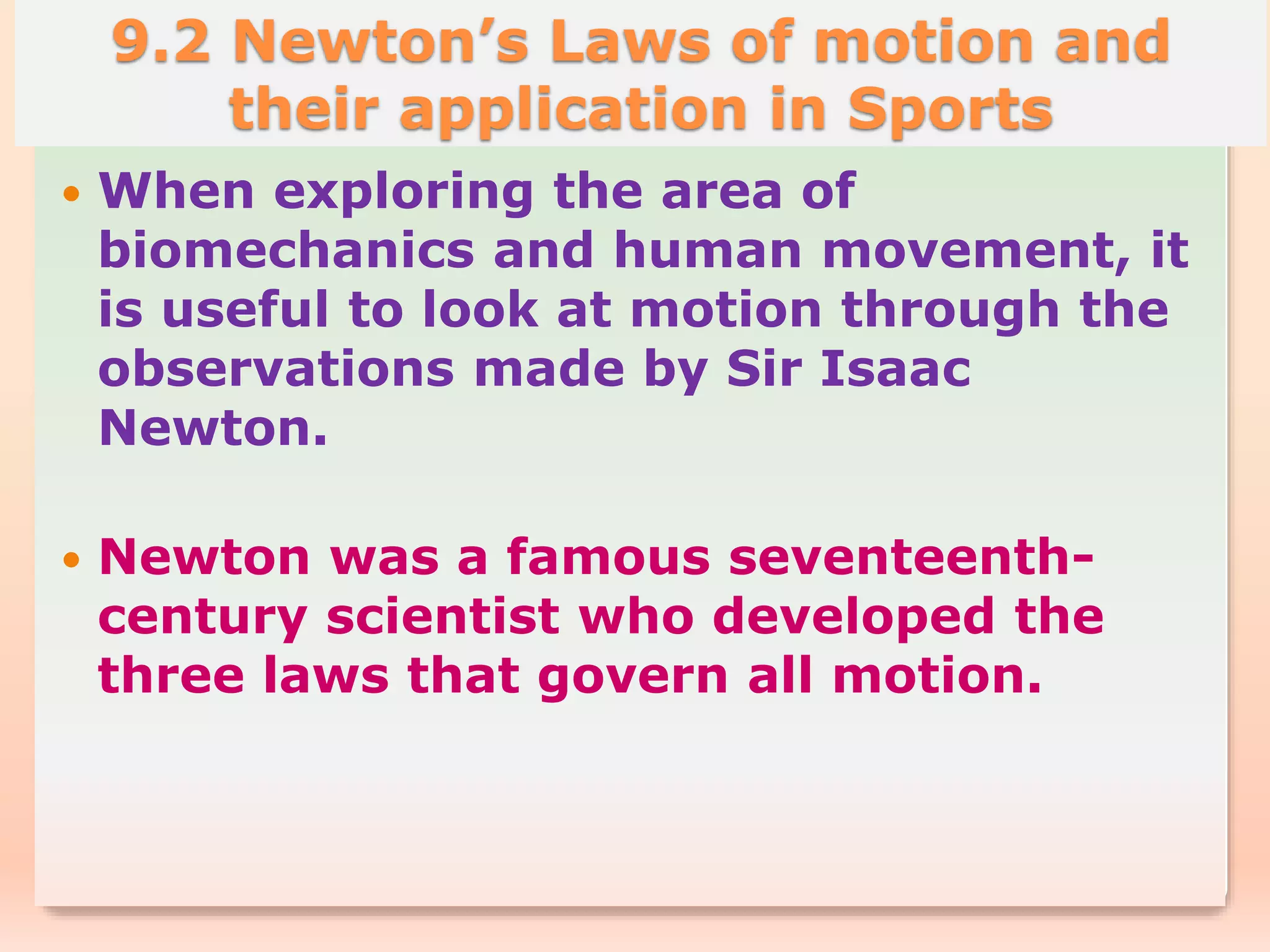 Chapter 9 Biomechanics and Sports | PPTX