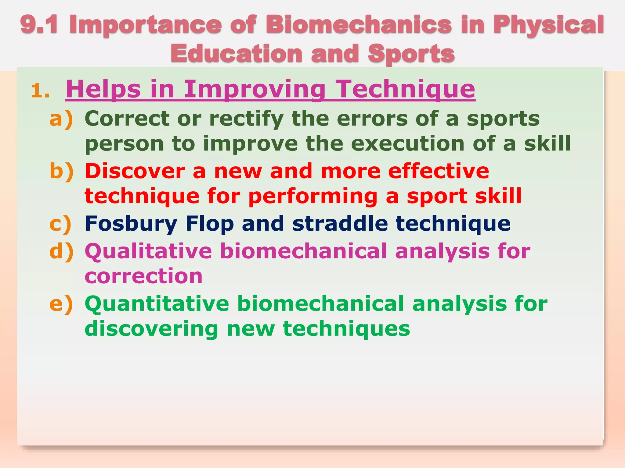 Chapter 9 Biomechanics and Sports | PPTX