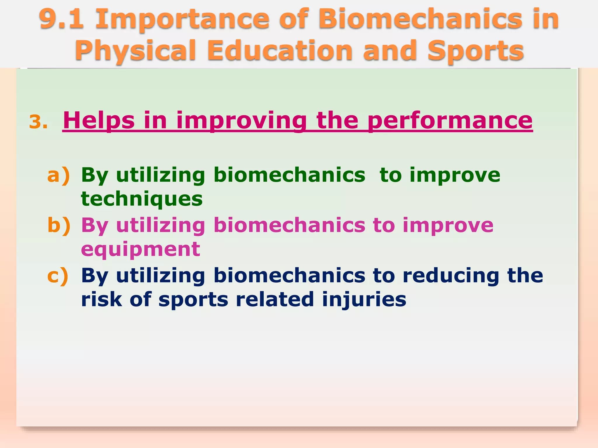 Chapter 9 Biomechanics and Sports | PPTX