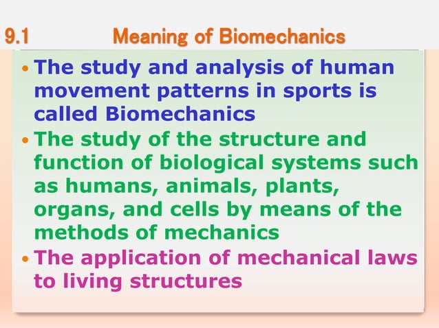 Chapter 9 Biomechanics and Sports | PPTX
