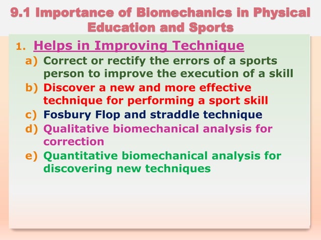 Chapter 9 Biomechanics and Sports | PPTX