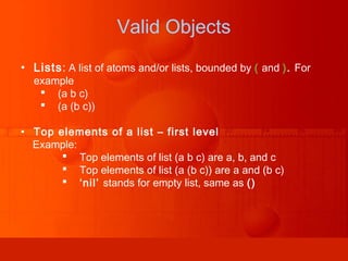 Advance LISP (Artificial Intelligence) | PPT