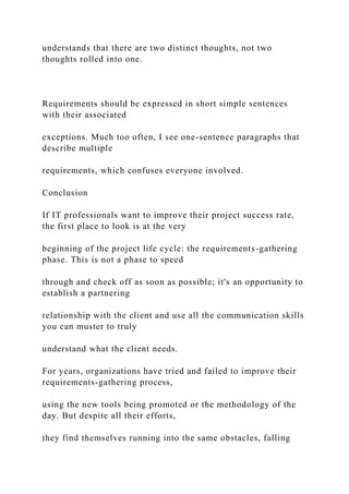 Chapter 9 Changing Your Requirements-Gathering Mind-Set Th.docx | IT ...