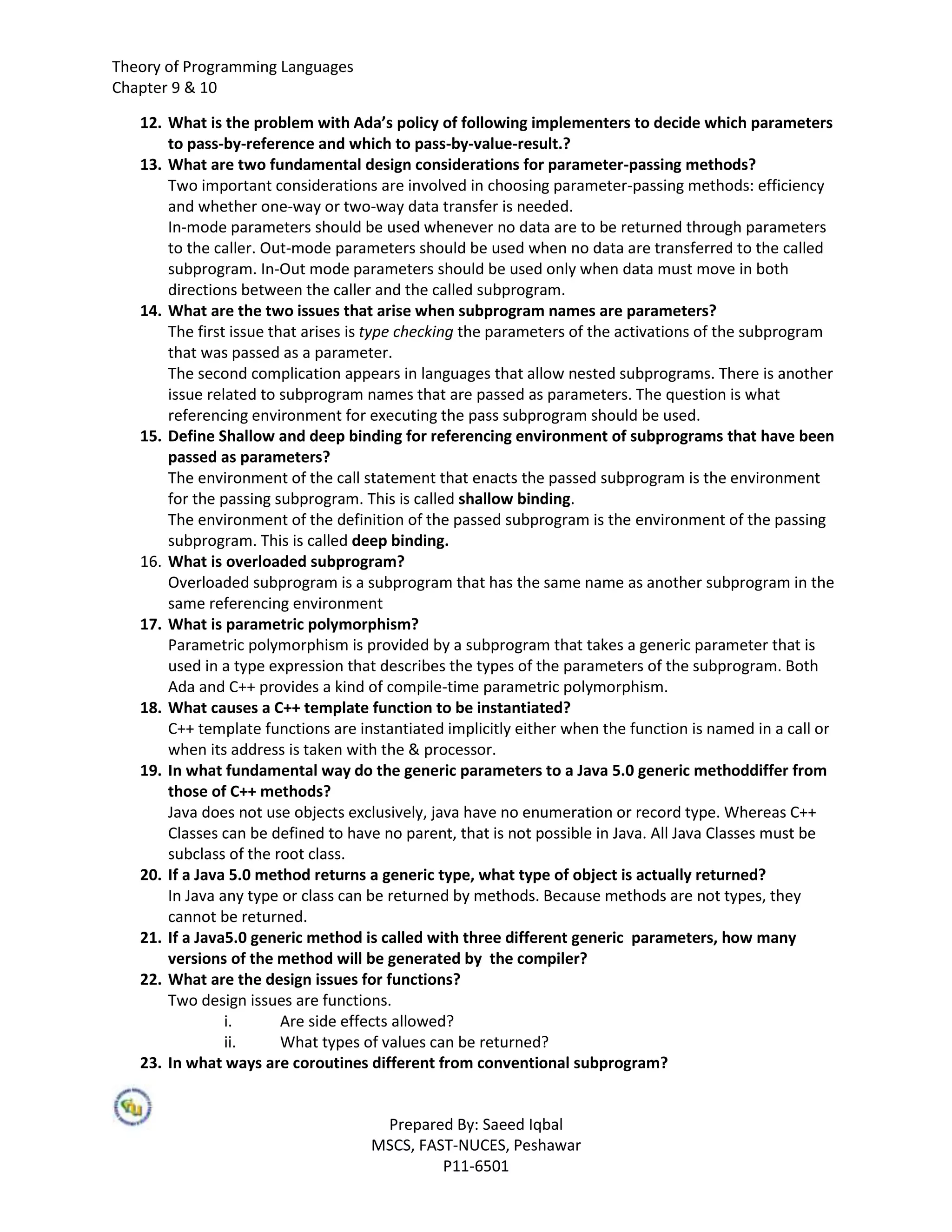 Chapter 9 & chapter 10 solutions | DOCX