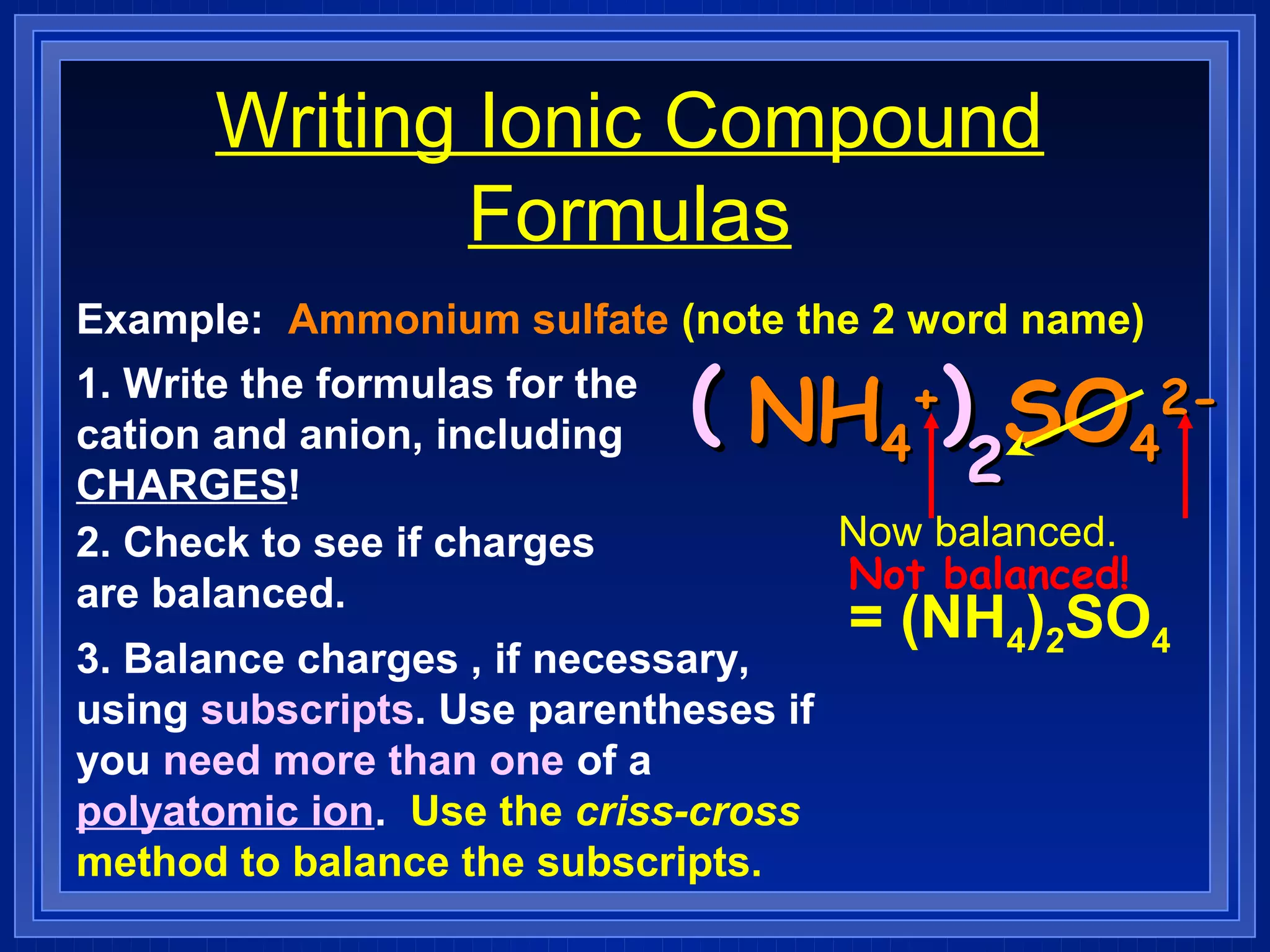 Chemistry - Chp 9 - Chemical Names and Formulas - PowerPoint | PPT