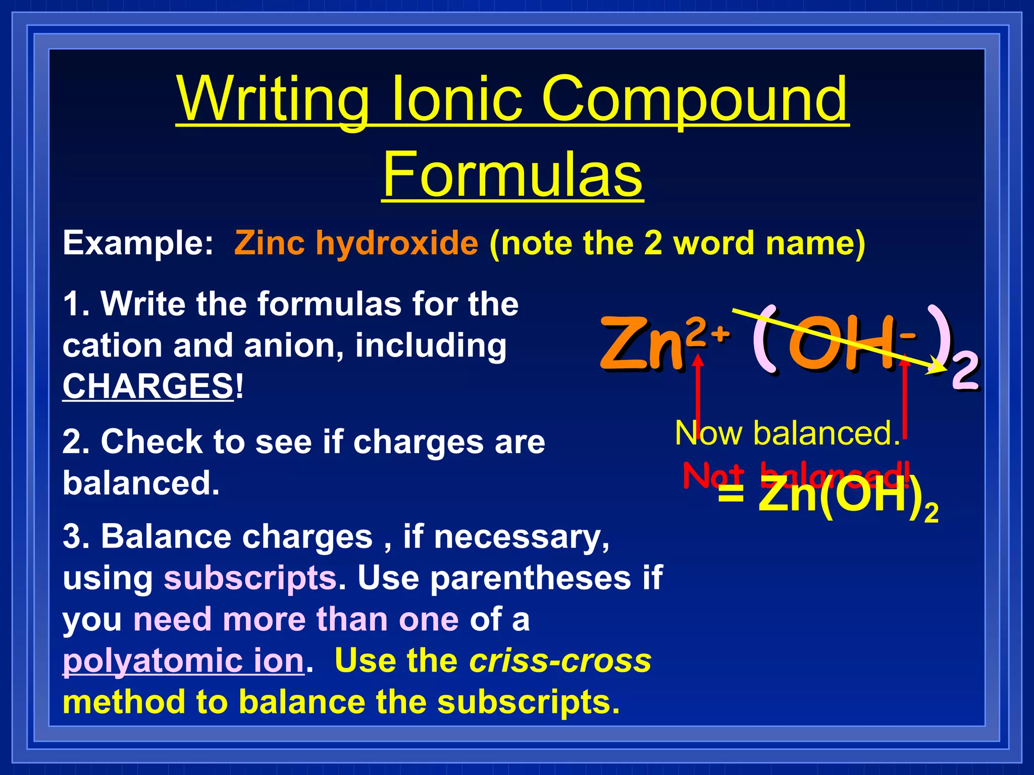 Chemistry - Chp 9 - Chemical Names and Formulas - PowerPoint | PPT