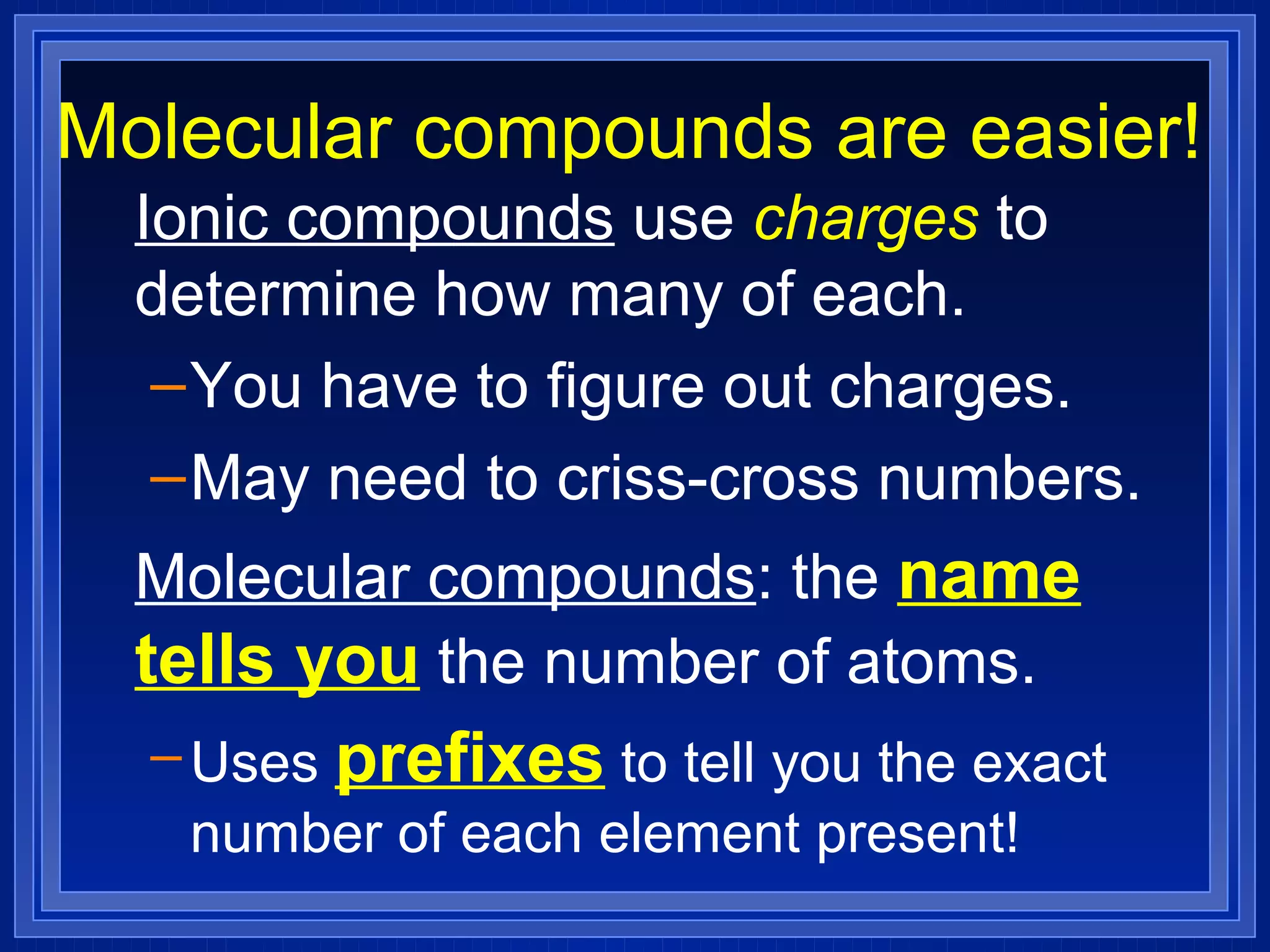 Chemistry - Chp 9 - Chemical Names and Formulas - PowerPoint | PPT