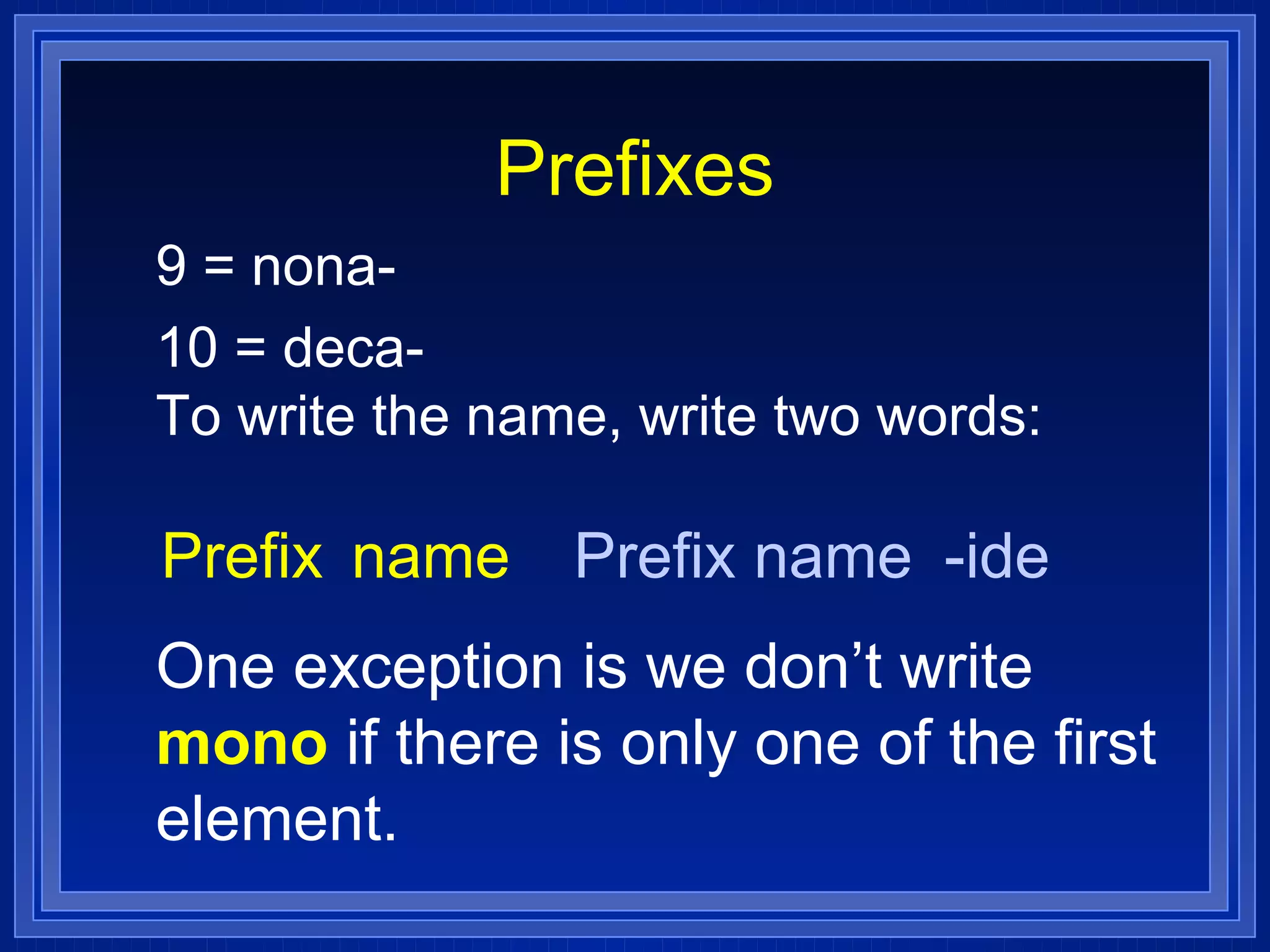 Chemistry - Chp 9 - Chemical Names and Formulas - PowerPoint | PPT