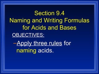 Chemistry - Chp 9 - Chemical Names and Formulas - PowerPoint | PPT