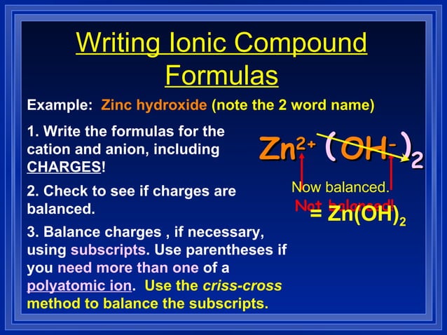 Chemistry - Chp 9 - Chemical Names and Formulas - PowerPoint | PPT ...