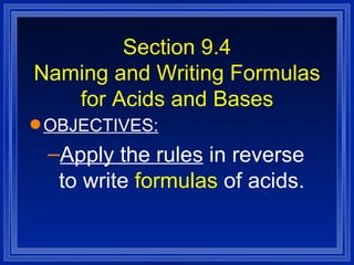 Chemistry - Chp 9 - Chemical Names and Formulas - PowerPoint | PPT