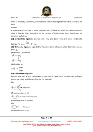Chapter 9 coordination compounds | PDF