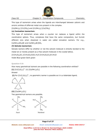 Chapter 9 coordination compounds | PDF