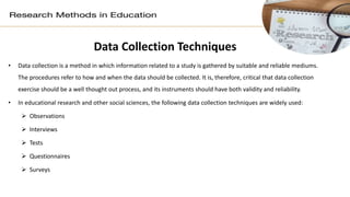 Chapter 9 Data Collection Observation Interviews and Tests | PPTX