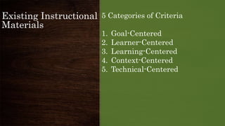 Chapter 9 developing instructional materials | PPT
