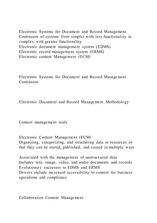 Chapter 9Enterprise Content and Record ManagementSt. Rit | PDF
