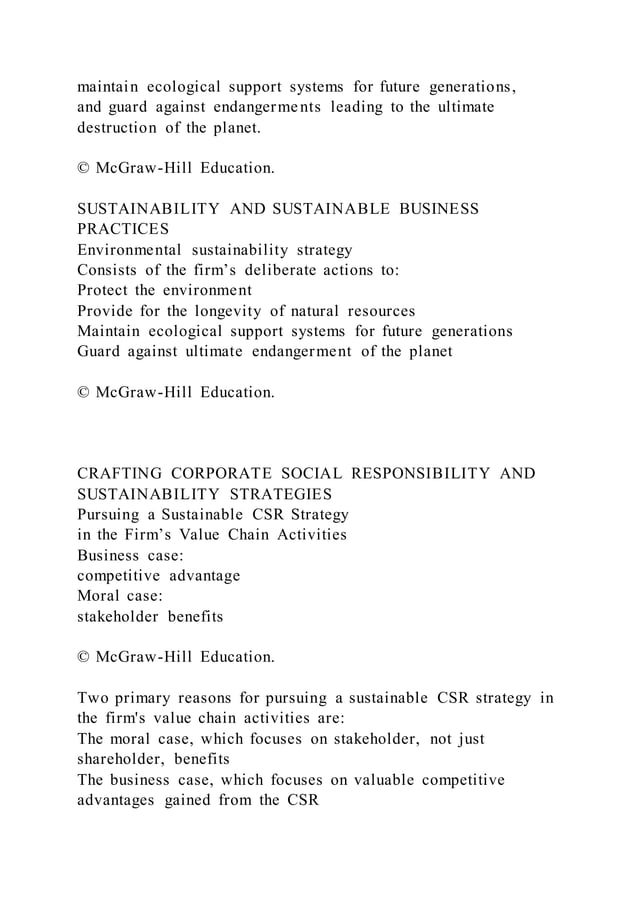 CHAPTER 9 Ethics, Corporate Social Responsibility, Environment | DOCX ...