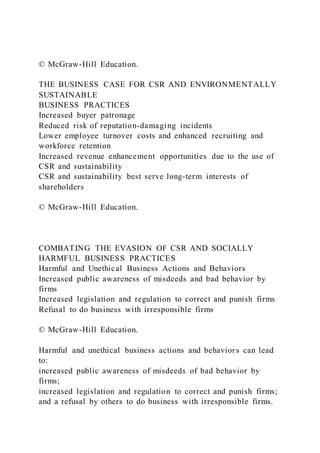 CHAPTER 9 Ethics, Corporate Social Responsibility, Environment | DOCX