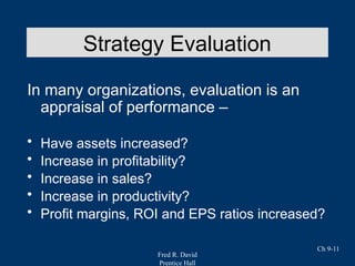 strategy evalution and control as a tool of strategic mgt | PPT
