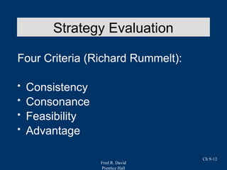 strategy evalution and control as a tool of strategic mgt | PPTX